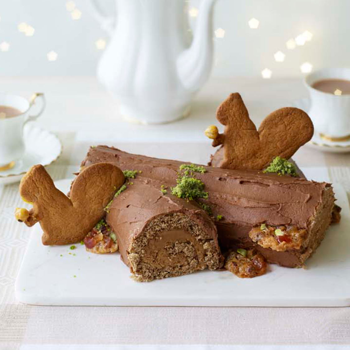 Beca's Gingerbread Latte Yule Log recipe - The Great British Bake Off