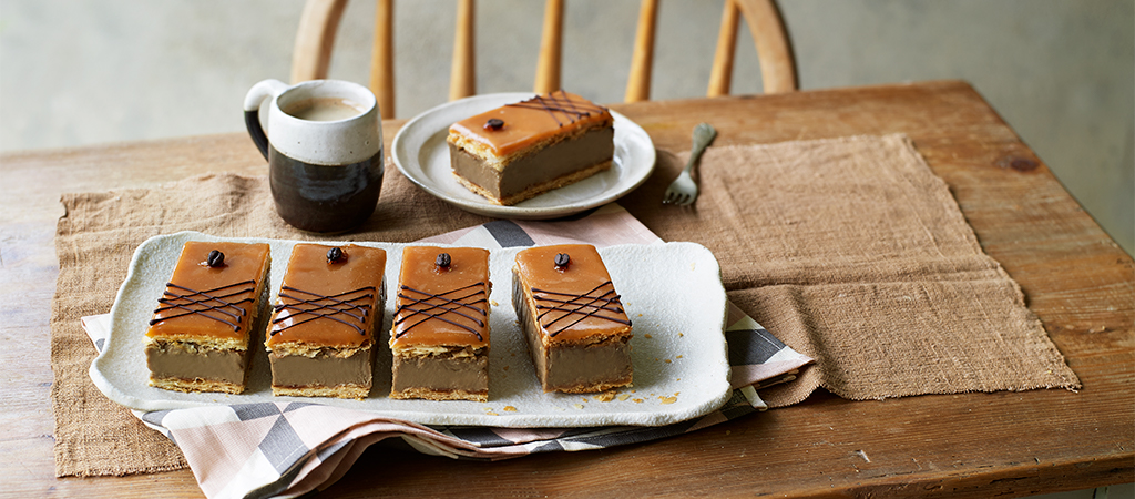 Dave's Caramel Latte Custard Slices recipe - The Great British Bake Off