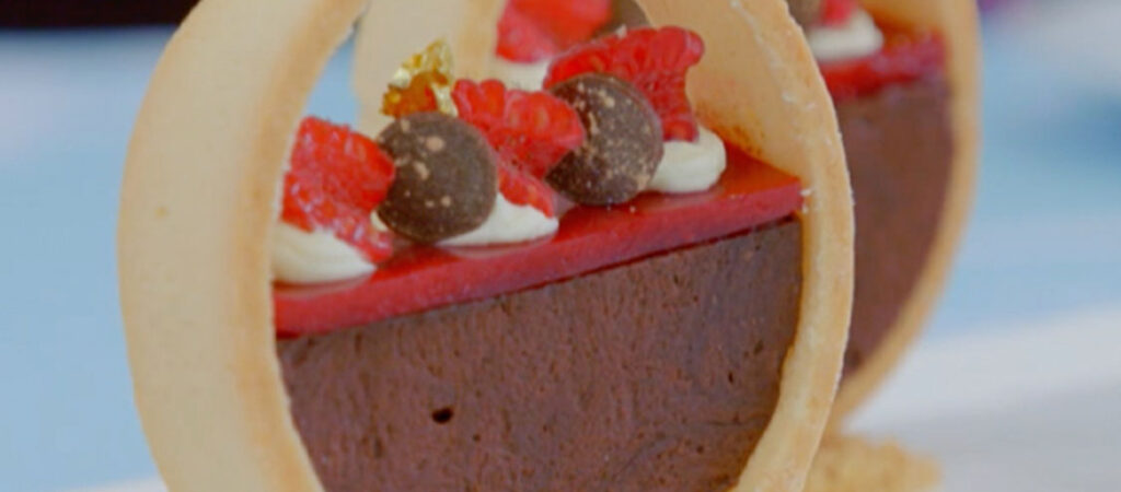 Prue Leith's Chocolate, Hazelnut & Raspberry Vertical Tarts - The Great ...