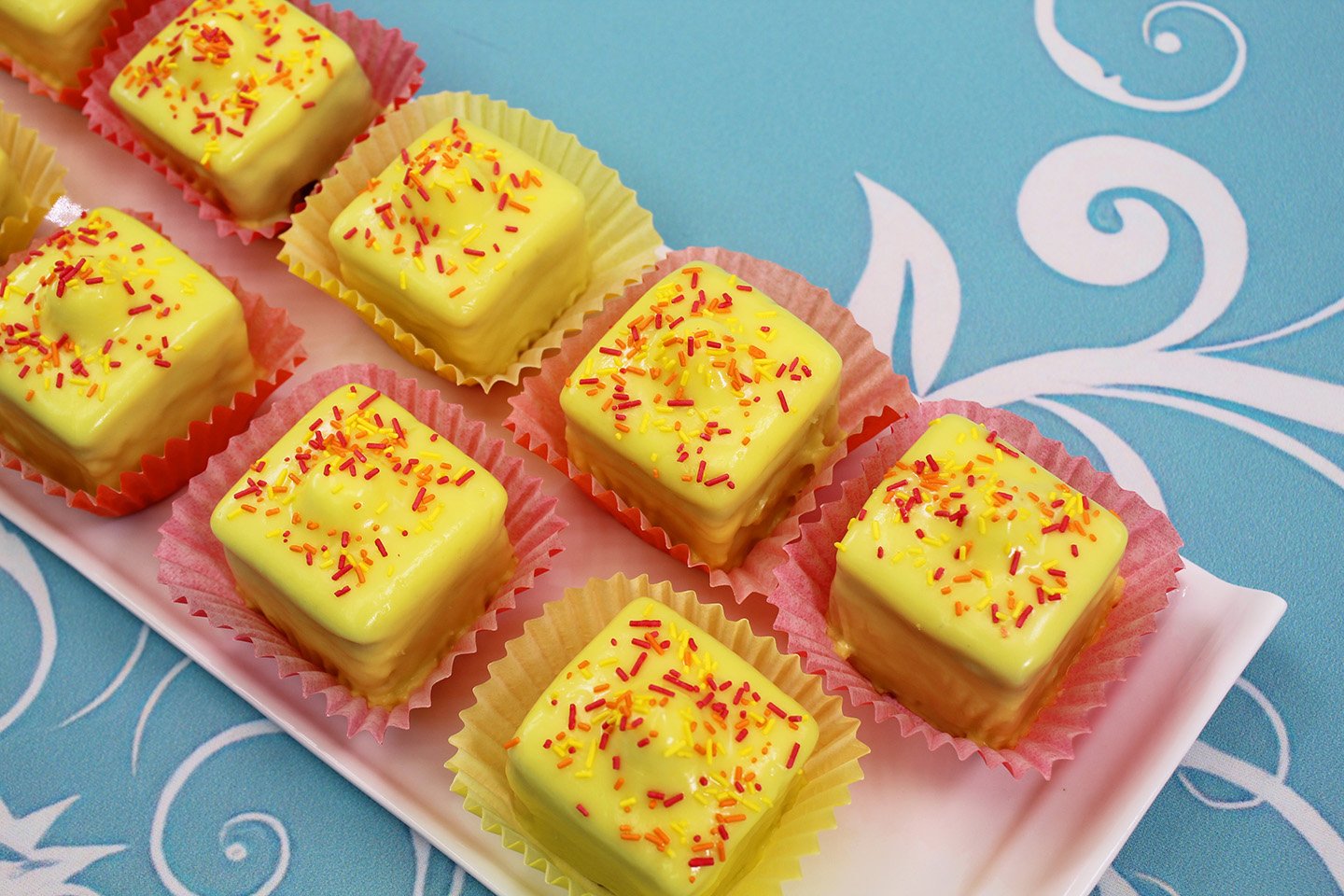 Prue Leith's Fondant Fancies recipe - The Great British Bake Off