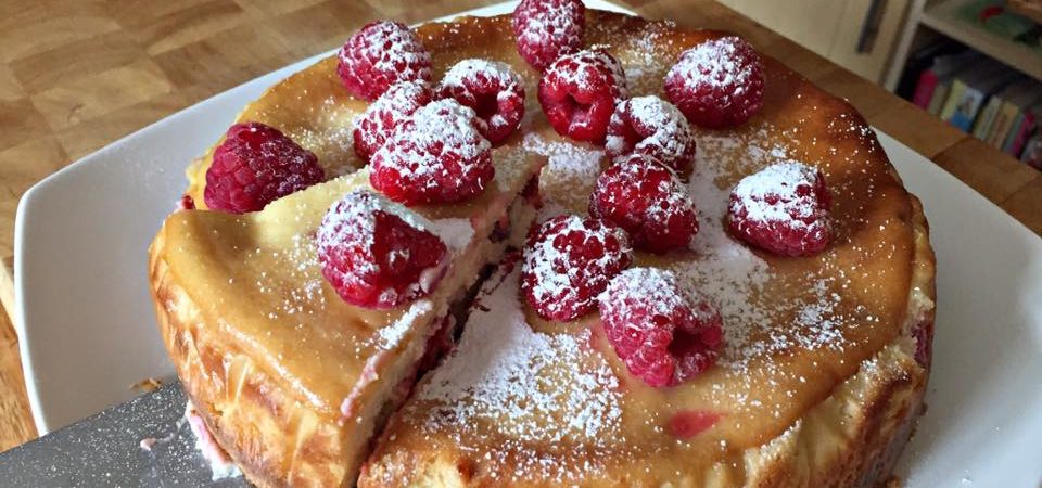 Raspberry&Lemon Baked Cheesecake - The Great British Bake Off | The ...