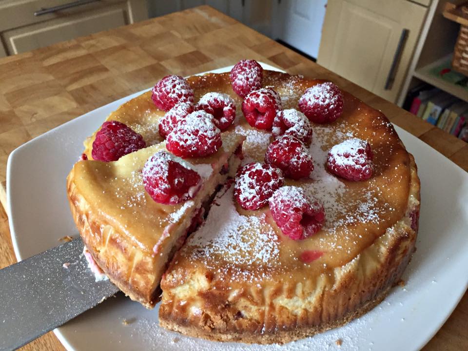 Raspberry&Lemon Baked Cheesecake - The Great British Bake Off