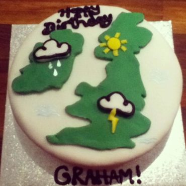 Weather themed cake - The Great British Bake Off