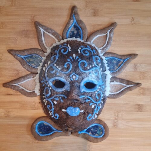 Blue carnival mask - The Great British Bake Off