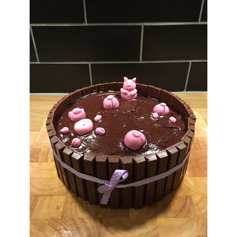 Happy as a Pig in Muck cake - The Great British Bake Off