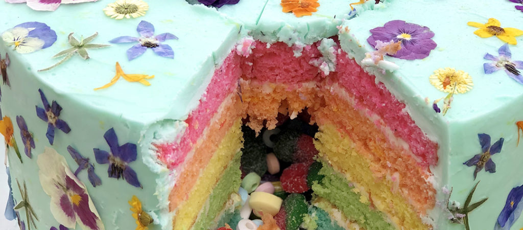 Floral rainbow piñata cake - The Great British Bake Off | The Great ...