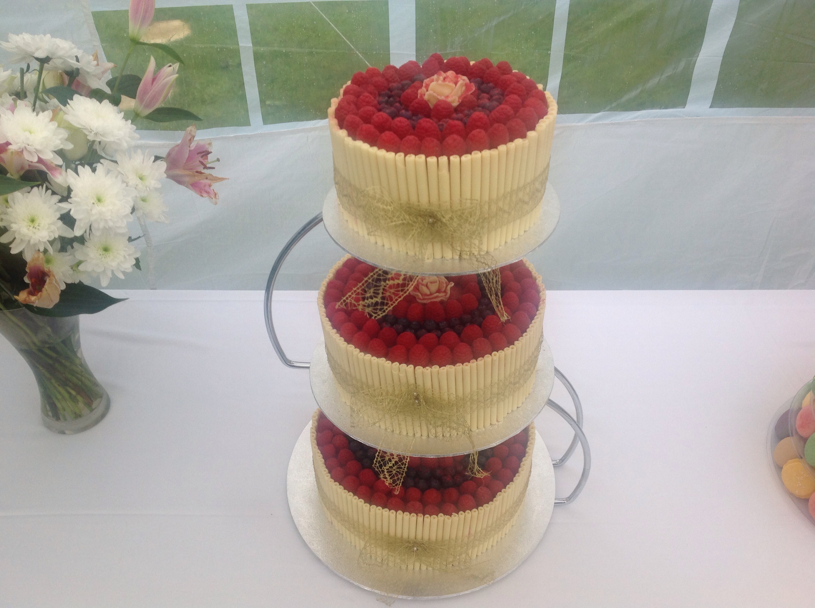 Raspberry Wedding Cake - The Great British Bake Off