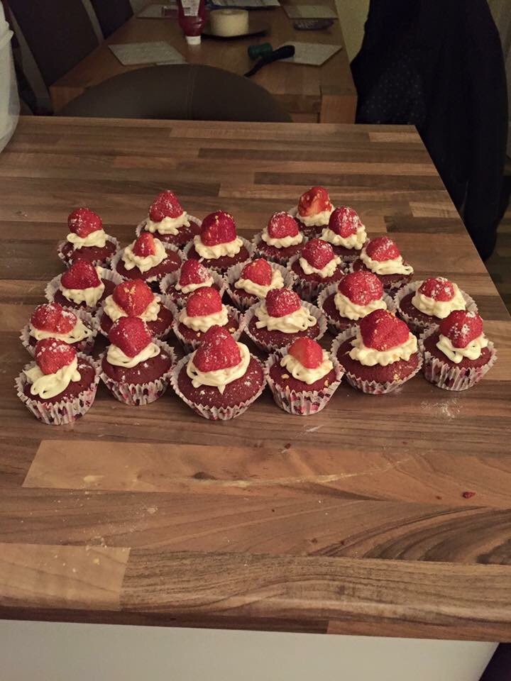 Red velvet and strawberries - The Great British Bake Off