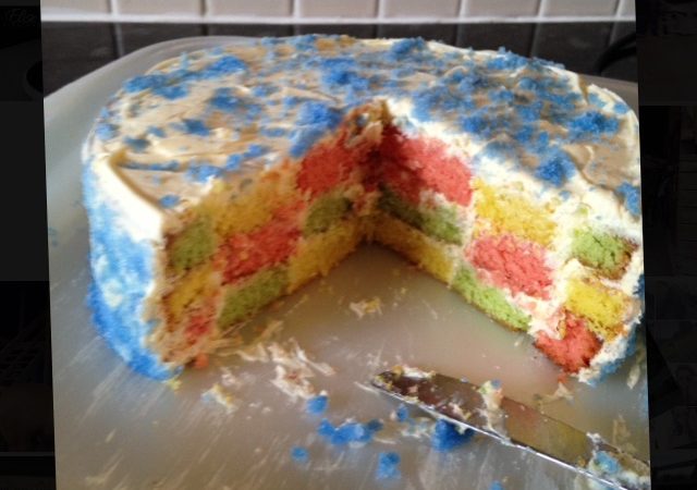 Multi-colored checked cake - The Great British Bake Off | The Great ...
