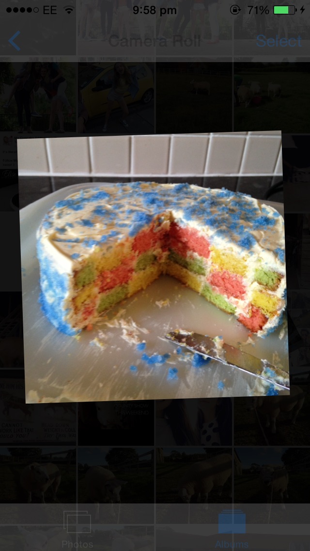 Multi-colored checked cake - The Great British Bake Off
