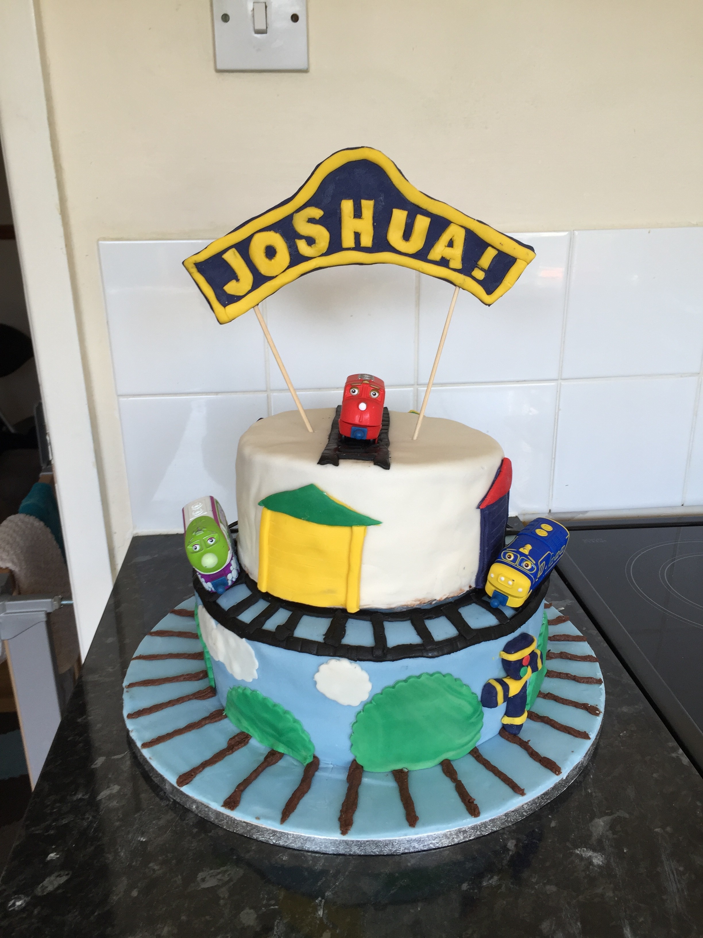Joshua's chuggington cake - The Great British Bake Off