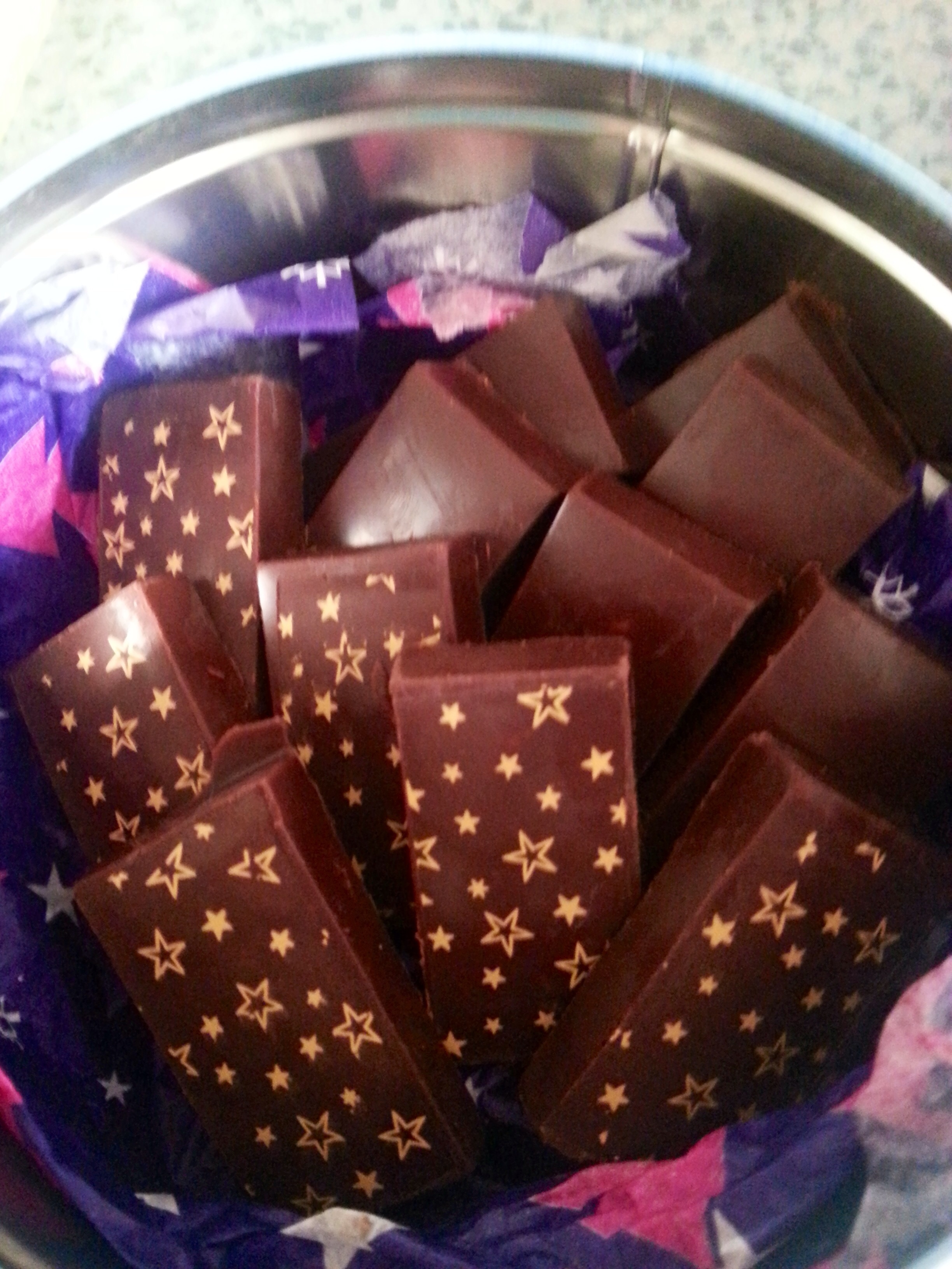 Gorgeous chocolate star squares - The Great British Bake Off