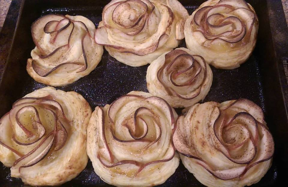 Home made apple rose puffs - The Great British Bake Off